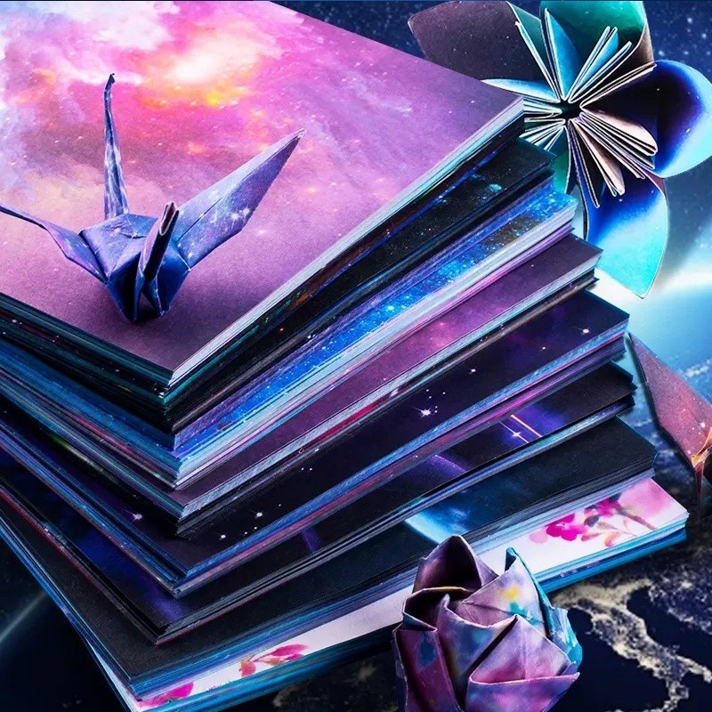 Origami Paper 100 sheets Colorful Dreamy Space Sky Folding Easy Fold ...