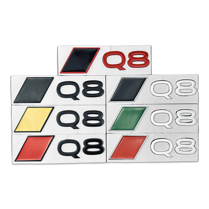 Metal Car Sticker Side Decorative Badge Decal for Audi Q8 Logo Auto ...