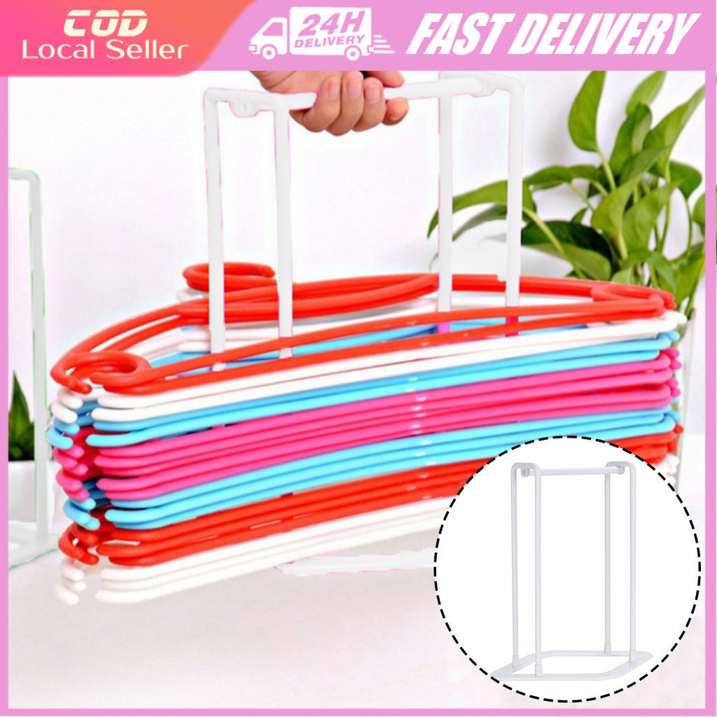 Portable Plastic Hanger Storage Rack Durable Household Penyangkut Baju ...