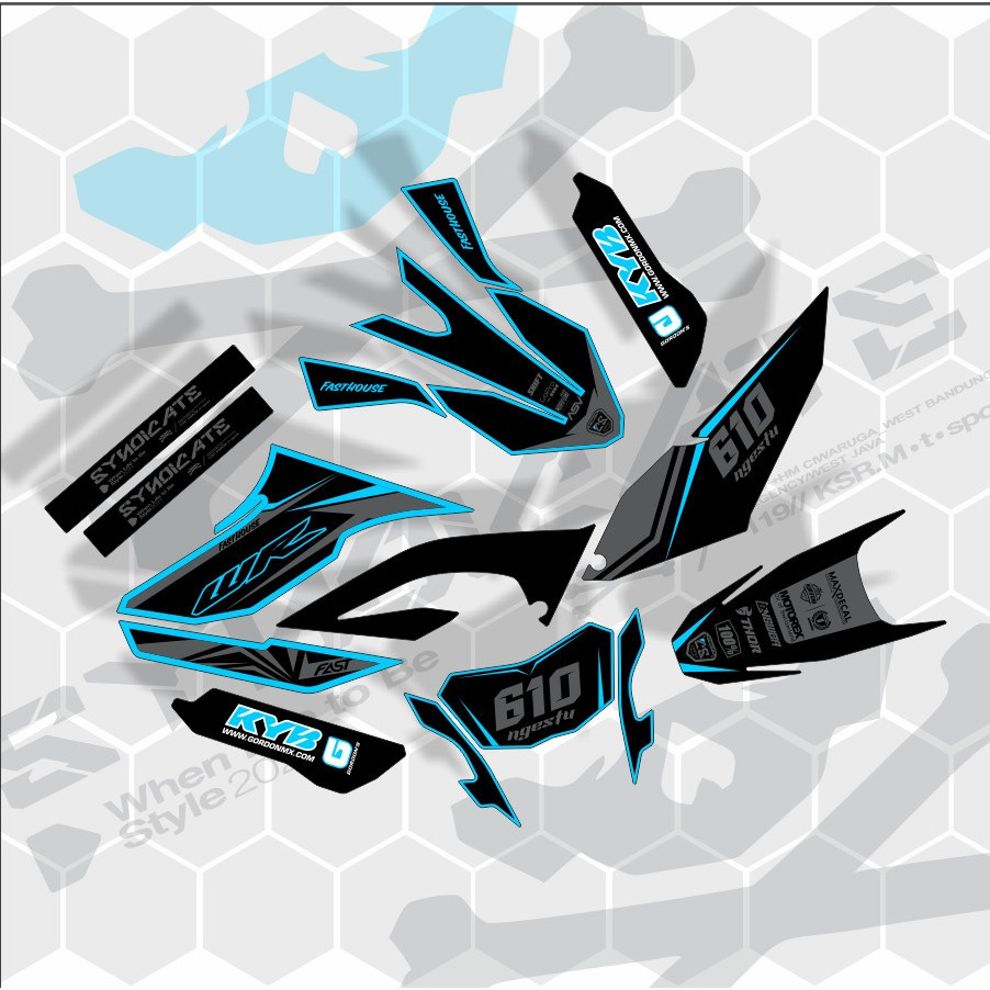 Decal/sticker WR155 klx Gordon/ CRF150L/D'Tracker/klx bf full body Etc ...