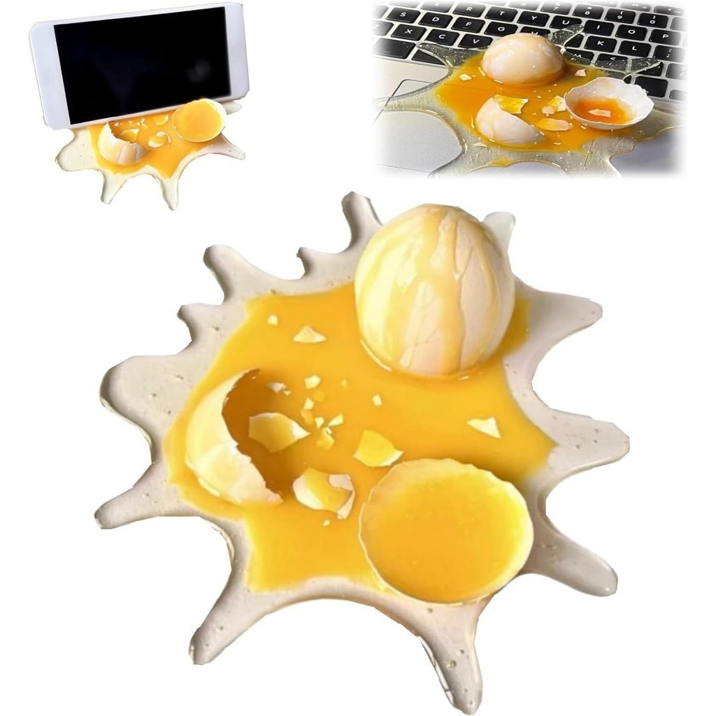 Broken Egg Stent,Prank Cell Phone Stand,Realistic Broken Egg Phone ...