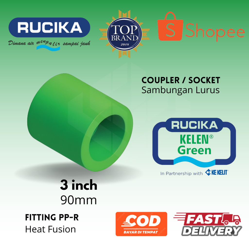 Coupler 90mm ~ 3 inch / Sock / Coupling / Socket ~ PPR Pipe Connection ...