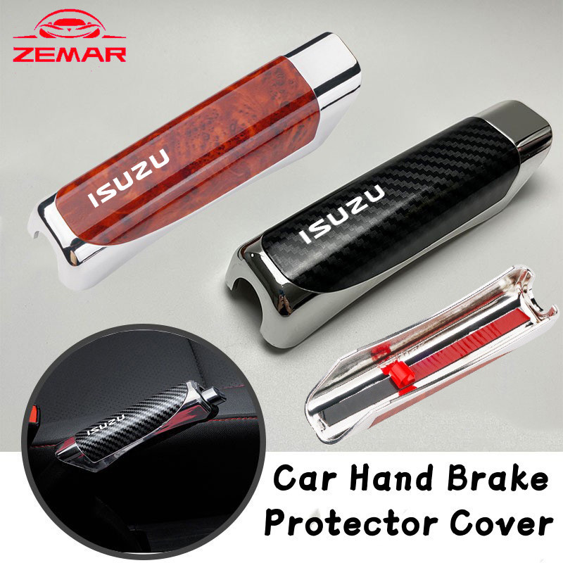 ISUZU Car Hand Brake Cover Carbon Fiber Style Car Handbrake Sleeve ...