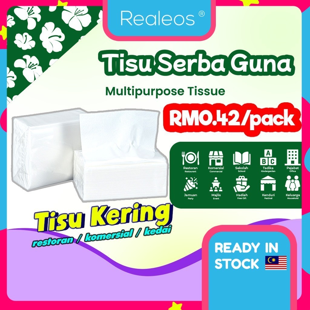 Realeos Tisu Serba Guna Pop Up Bamboo Tissue Paper Virgin Pulp Soft ...