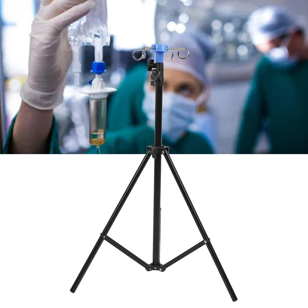 TIM- IV Stand Tripod Stand With 4 Hook Multifunctional Metal IV Pole ...