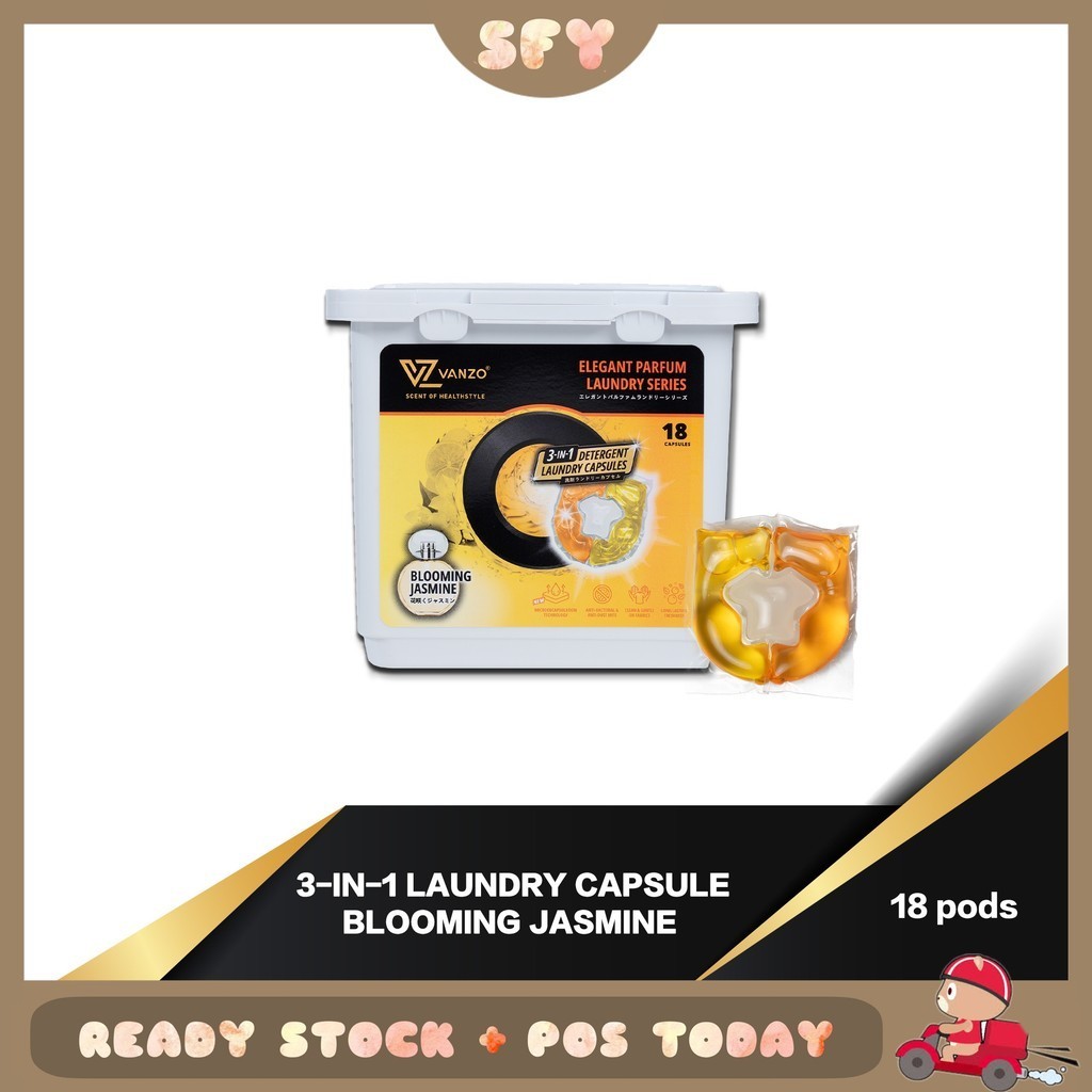 Elegant Parfum Laundry Series - 3-IN-1 Laundry Capsules (Blooming Jasmine) | Shopee Malaysia