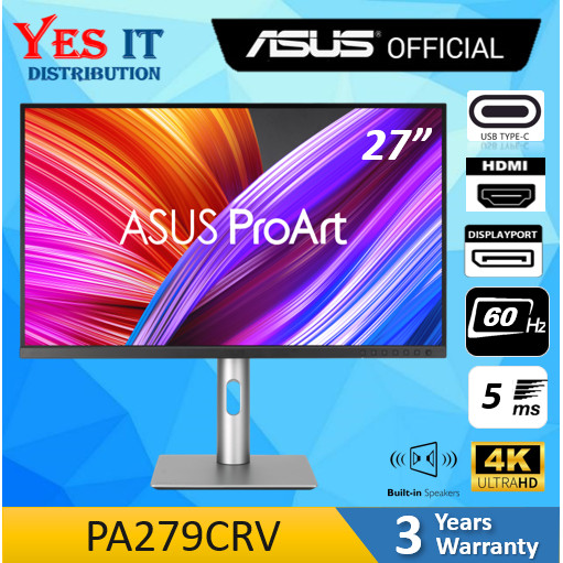 Asus ProArt 27" PA279CRV 4K UHD 60Hz 5ms IPS USB-C Professional Monitor ...