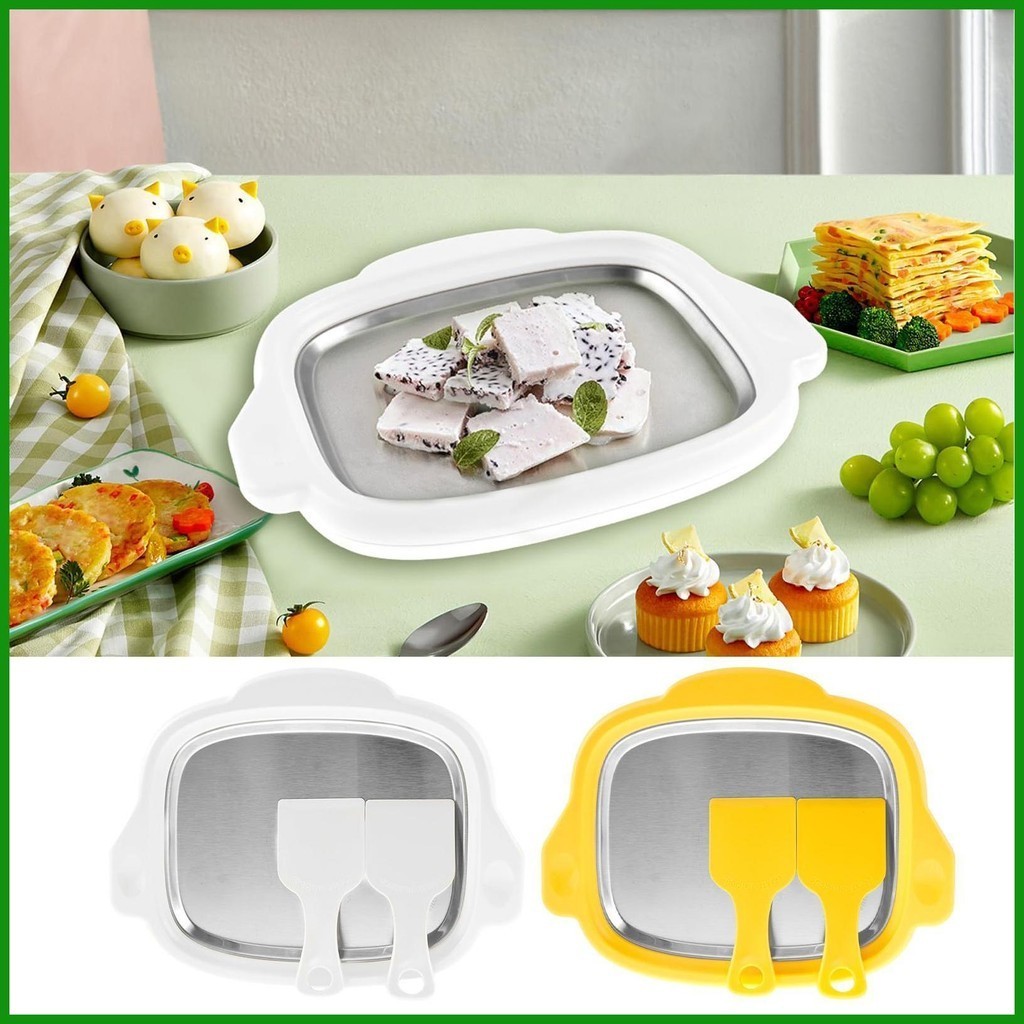 Instant Rolled Ice Cream Maker Homemade Cream Roller Tray With 2 ...