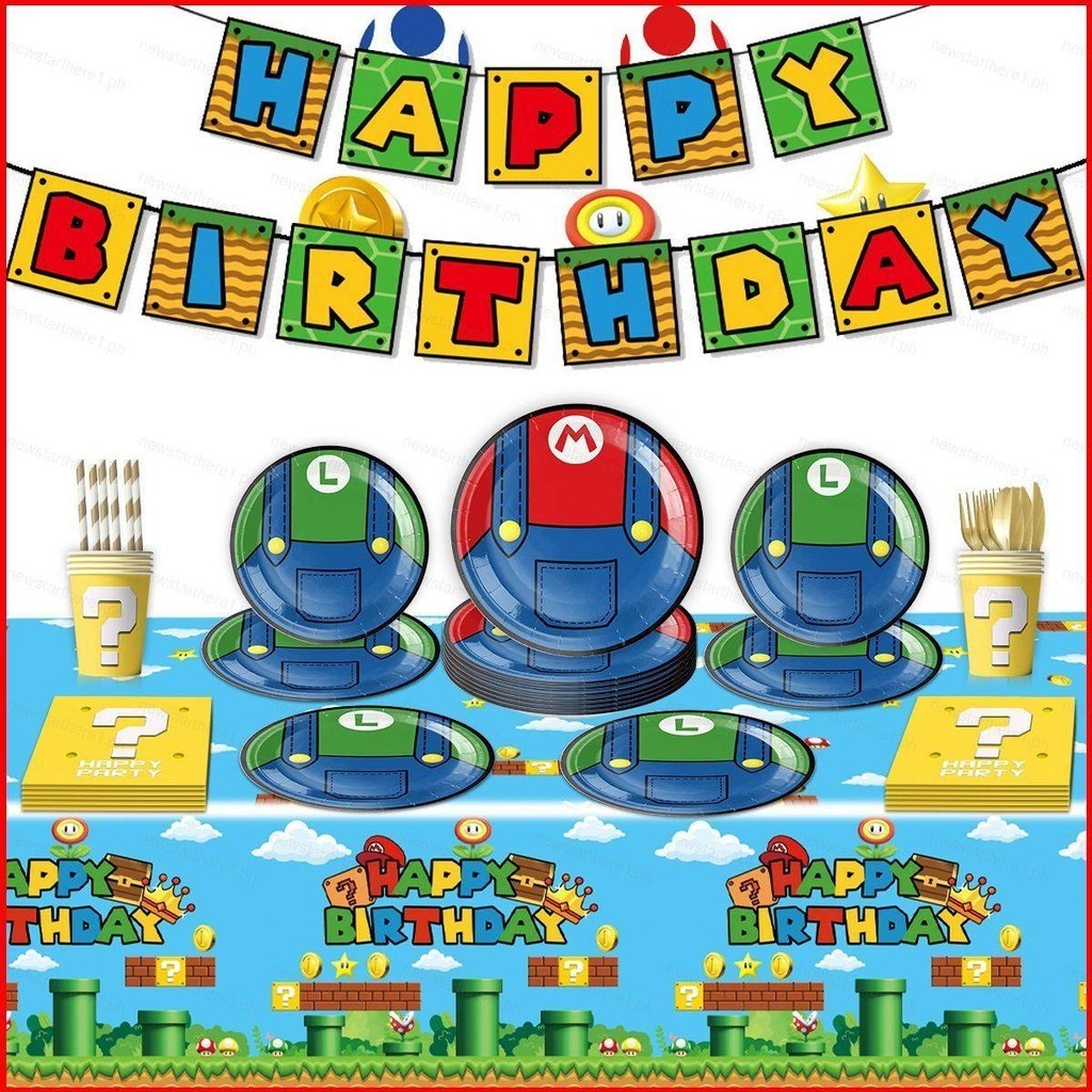 Jason Super Mario Children cartoons Themed Decoration Celebrate Party ...