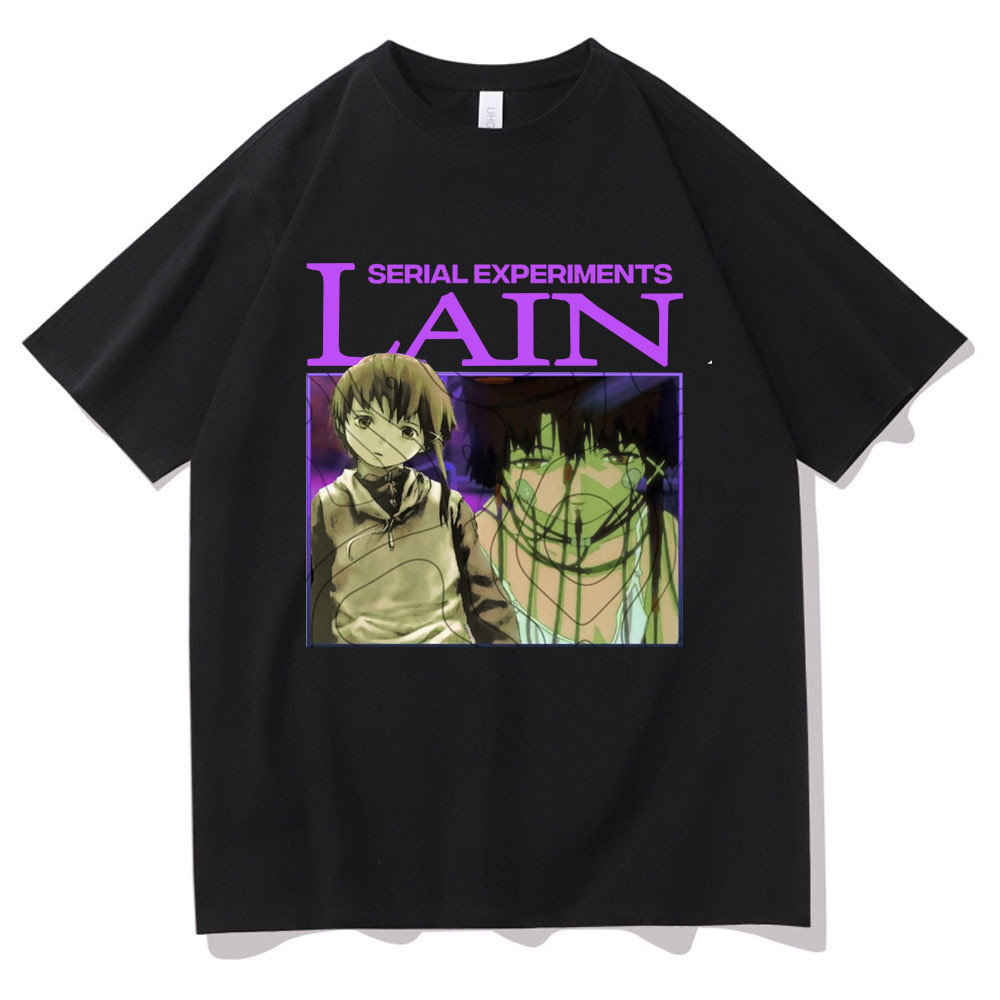 Manga Serial Experiments Lain Iwakura Graphics T Shirt Short Sleeve Men men Fashion Tshirt ...