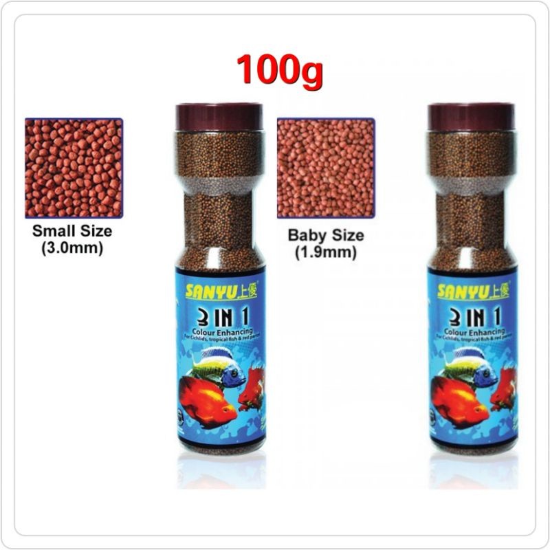 Sanyu 3 in 1 Colour Enhancing Fish Food 100g | Shopee Malaysia