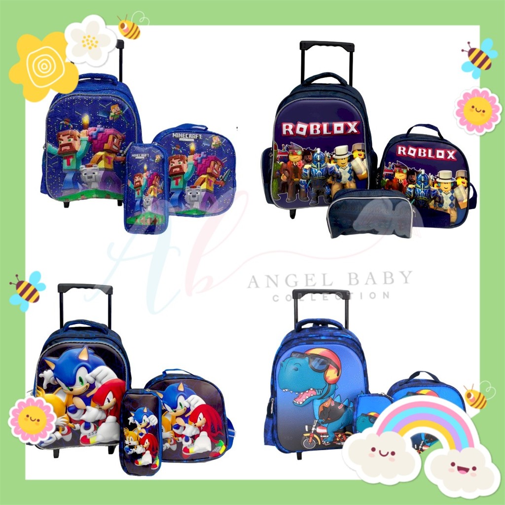 Angel Baby Kids Cartoon Non Removable Mini Trolley School Bag Roblox ...
