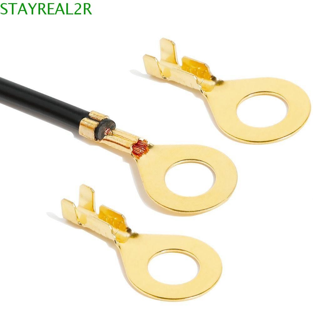 STAYREAL2R Ring Lug Insulated O-type Gold Electrical Kit Brass M3/M4/M5 ...