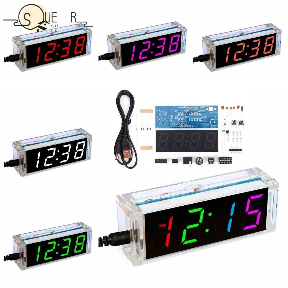 SUEREN DIY Digital Clock Kit, Temperature Solder Diy Alarm Soldering ...