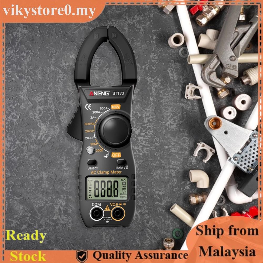 Digital Clamp Multimeter 2000 Counts Volt Amp Ohm Meter Live Wire Test ...