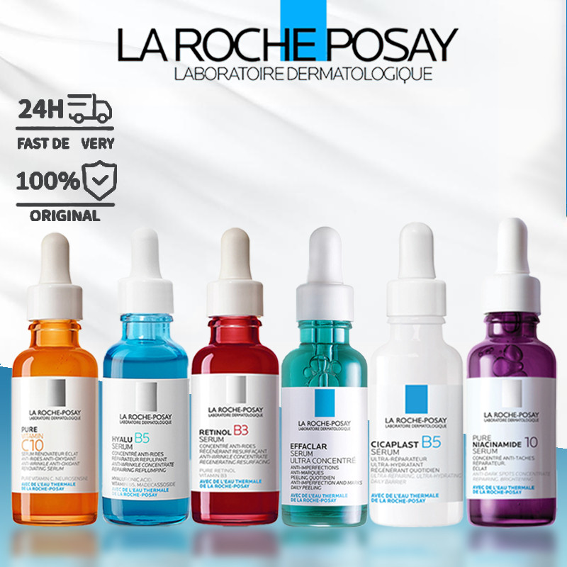 L-a Ro-che Posay Serum Hyalu B5 Pure Vitamin C10 Pure Niacinamide 10 Retinol B3 Effaclar ...