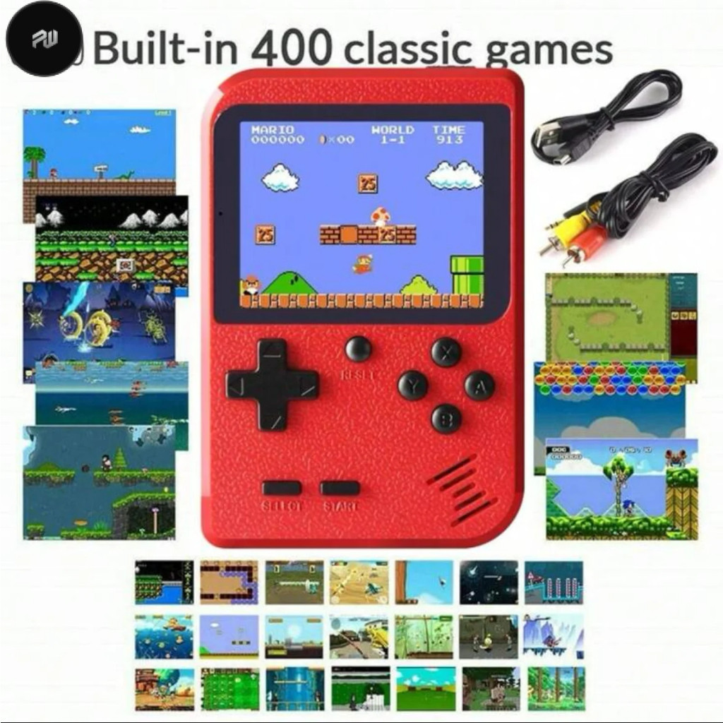 PW A Red Retro Classic Games Children's Handheld Small Game Console ...