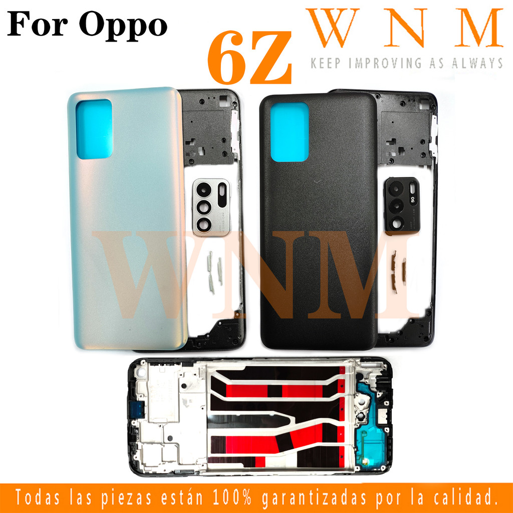For OPPO Reno 6Z 5G CPH2237 LCD Front Frame Bezel Back Battery Cover + Middle Frame + Camera ...