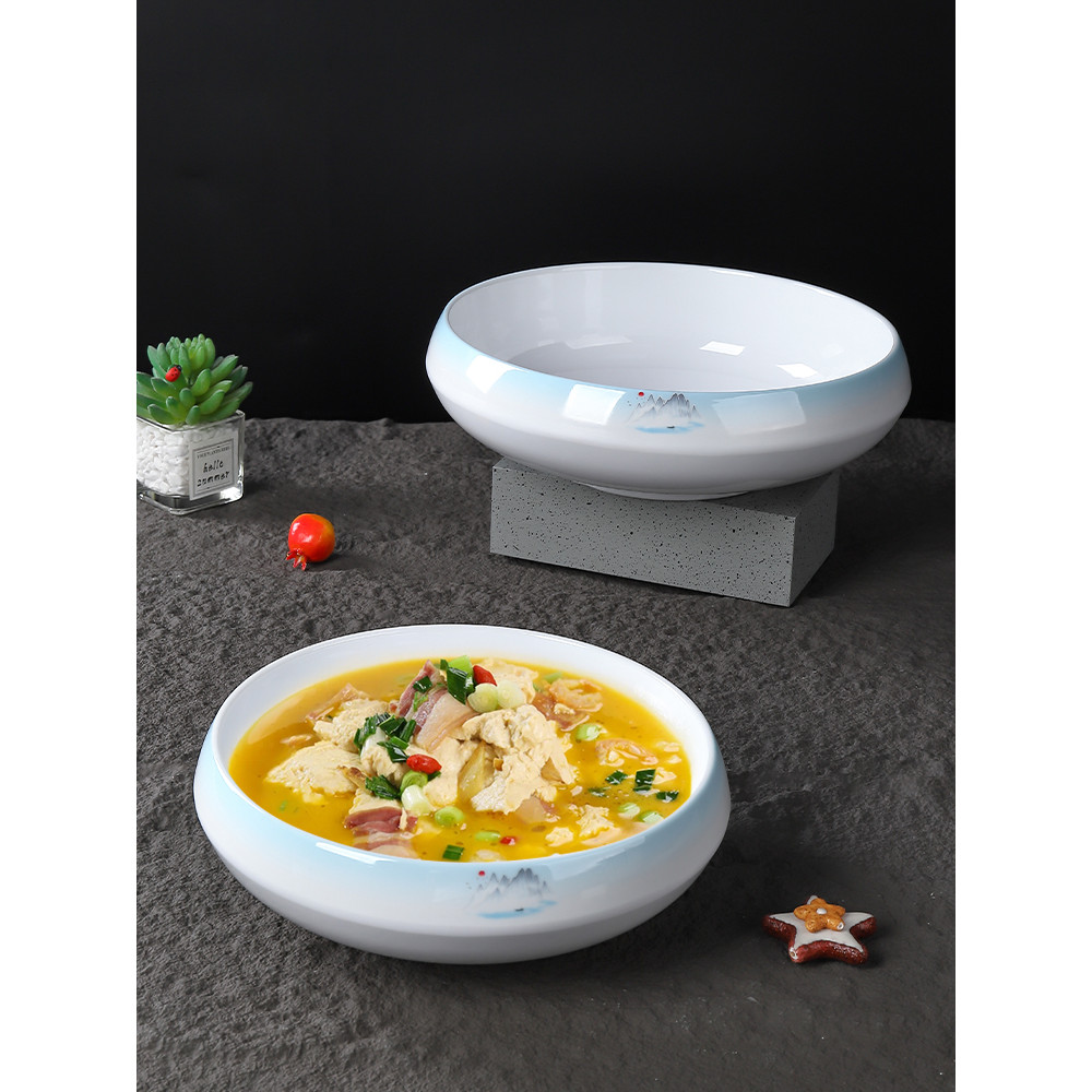 Pinggan Makan Hotel Melamin Mangkuk Sup Berbentuk Drum Restoran Komer ...