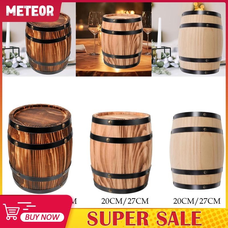 [meteorMY] Oak Barrel Accessories Vintage Container Aging Wood Barrel ...