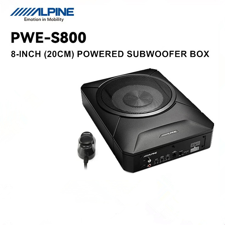 ALPINE PWE-S800 CAR UNDERSEAT SUBWOOFER 8-INCH (20CM) POWERED SUBWOOFER ...