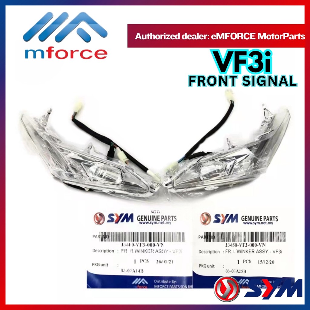SYM VF3 VF3I 185 FRONT SIGNAL LEFT RIGHT KIRI KANAN WINKER ASSY 33400/33450-VF3-000-VN ORIGINAL ...