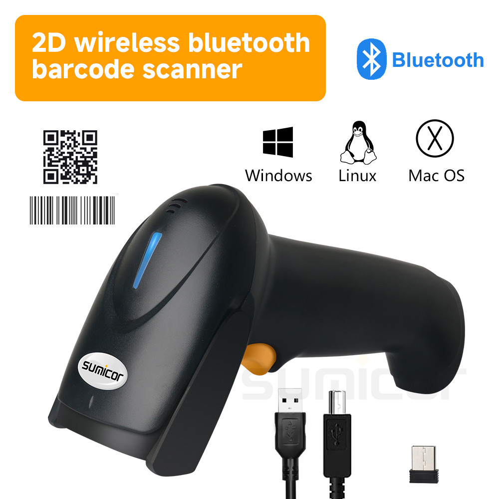 Bluetooth Barcode Scanner, 2D 1D QR Code Screen Scanners Automatic Handheld Barcode Reader ...