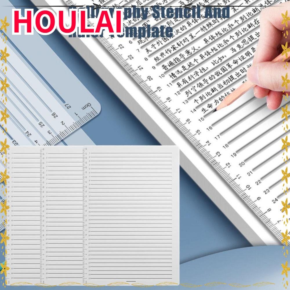 HOULAI Calligraphy Stencil, Plastic Writing Straight Line Ruler ...