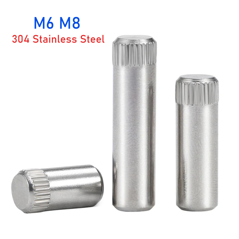 M6 M8 304 Stainless Steel Knurled Cylindrical Pins Connecting Shaft ...