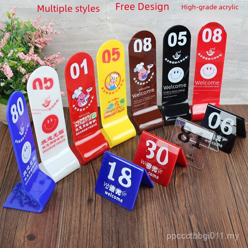 Dining Table Card Acrylic Number Card Display Card Ready Stock Table ...