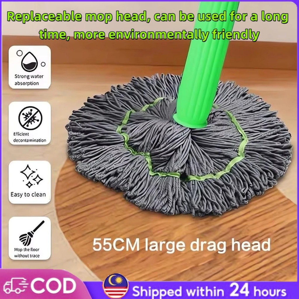 【Ready Stock】1-Second Dehydration Bamboo Fiber Self Twisting Rotating ...