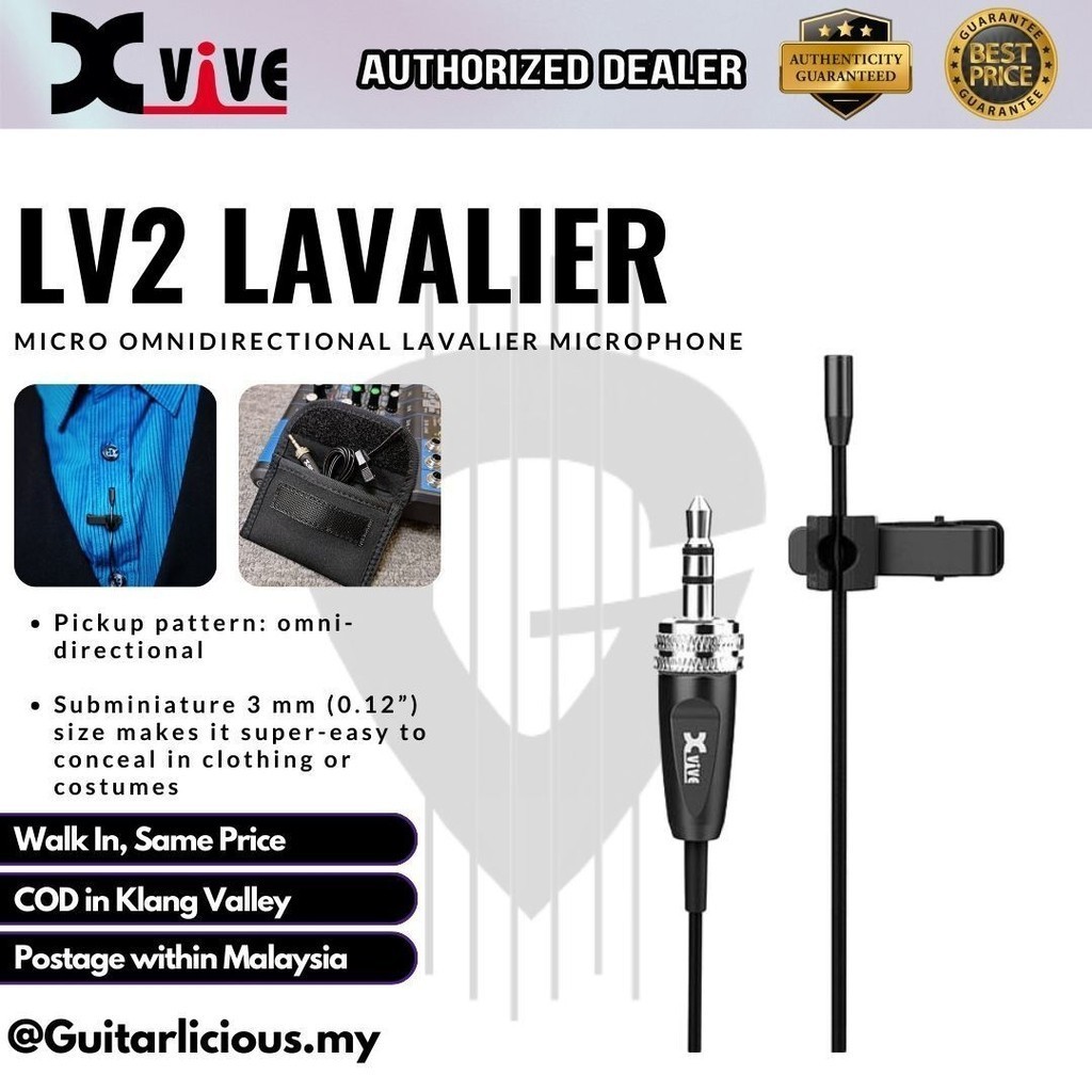 Xvive LV2 Micro Lavalier Microphone Omnidirectional Mic For Wireless ...