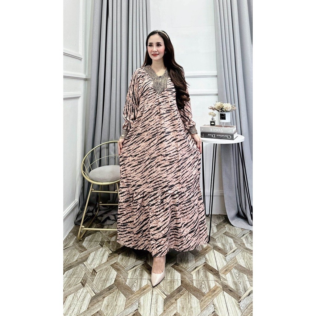Gamis Sultan Lace Gold Jumbo Rayon Premium 2024 | Shopee Malaysia