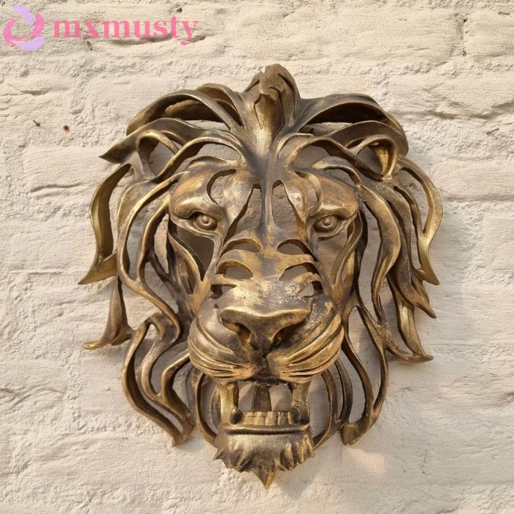 MXMUSTY Hollow Lion Head Statue, Lion Head Shape Powerful Symbolism ...
