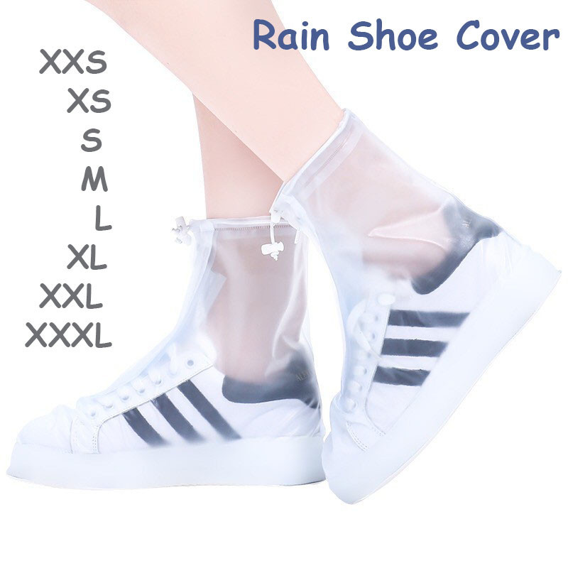 PVC Rain Shoe Cover Washable Reusable Waterproof Non-Slip Plastic ...
