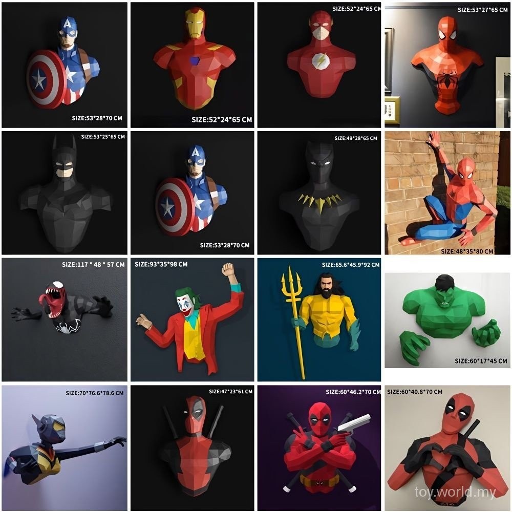 DIY Papercraft Art 3D Creative Paper Model Gift Superhero Model Film ...