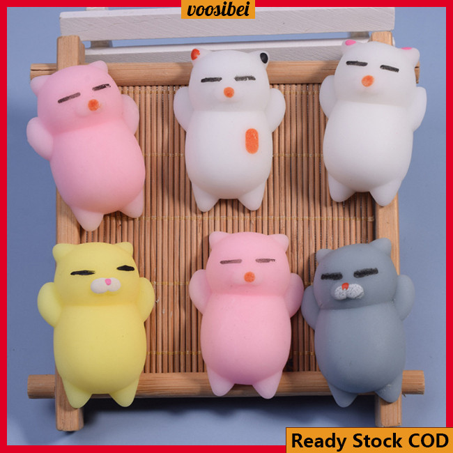 BJ Soft Rubber Cute Cat Shape Stress Relief Doll High Elasticity ...