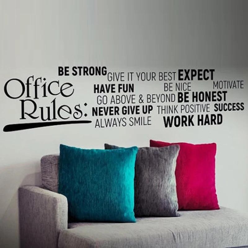 Work Hard Office Rules Quote Removable Vinyl Wall Stickers for Company ...