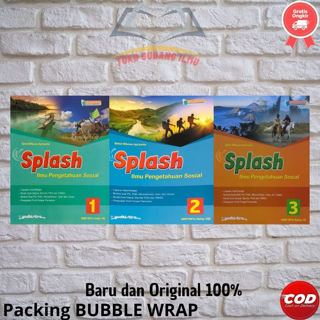 Original Social Sciences Splash Book Class 1 2 3 7 8 9 SMP/MTs Merdeka ...