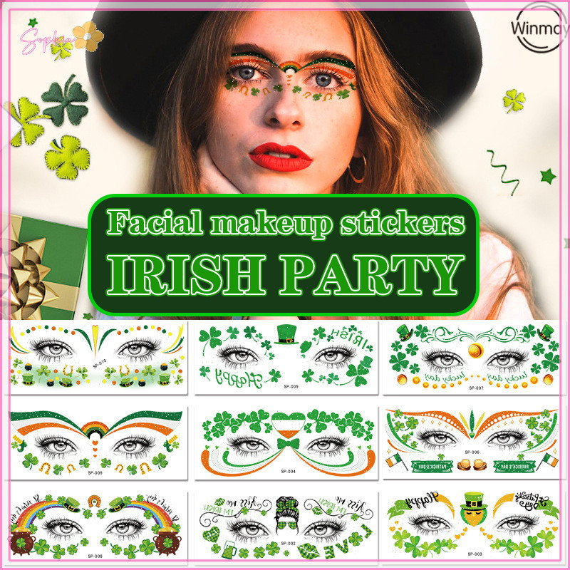UVIGM> Saint Patrick's Day Face Tattoo Stickers Eye Makeup Stickers ...