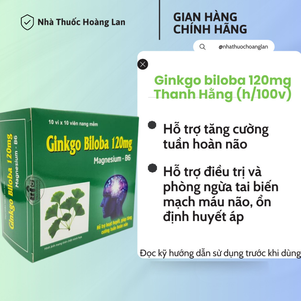 Ginkgo Biloba 120mg Thanh Hang - Brain Nourishment Increases Cerebral ...