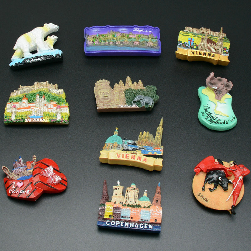 Refrigerator Magnets Denmark Thailand Norway Vienna Prague Czech ...