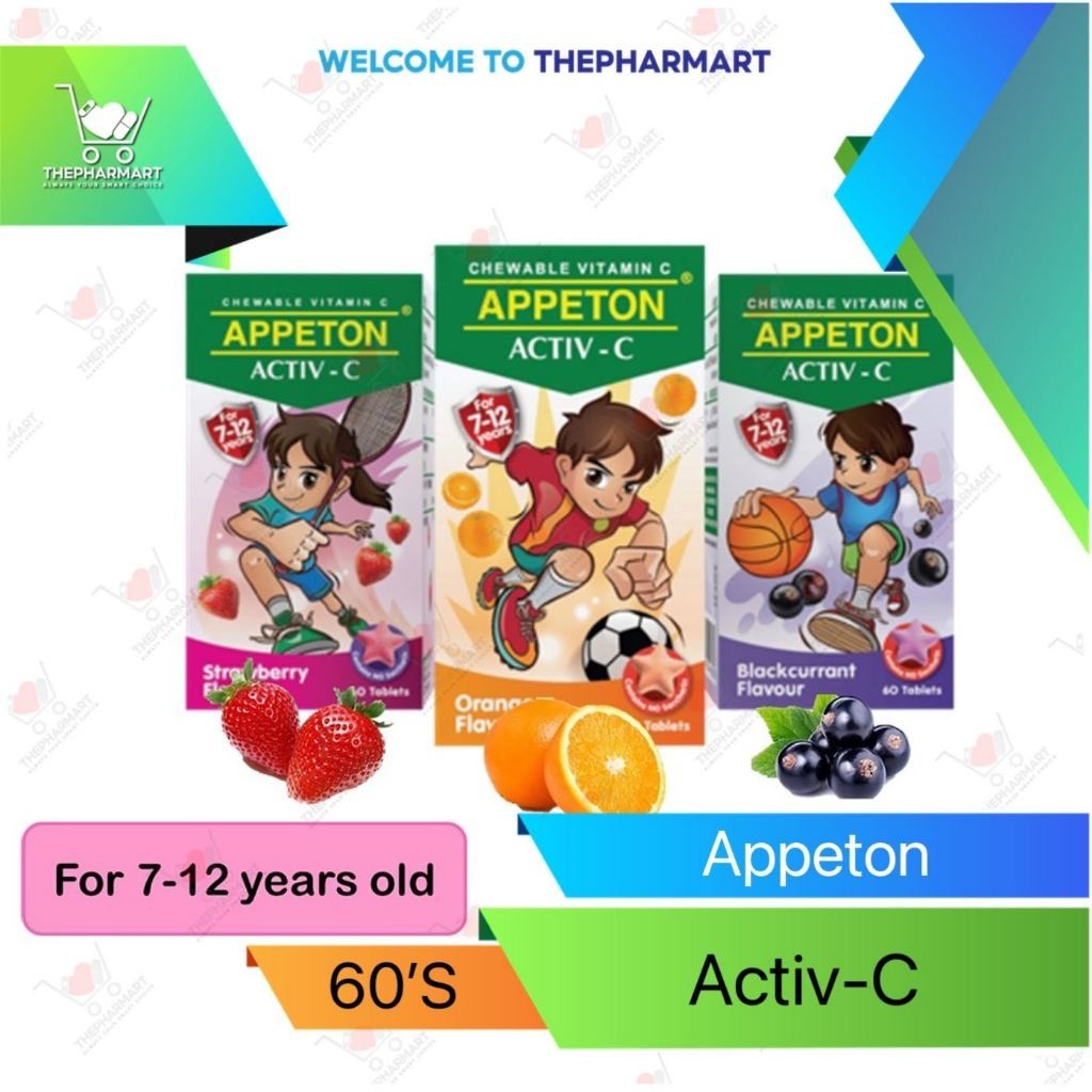 🚗FREE SHIPPING🚗 APPETON Activ C Vitamin C Chewable Tablet 100mg 60's ...