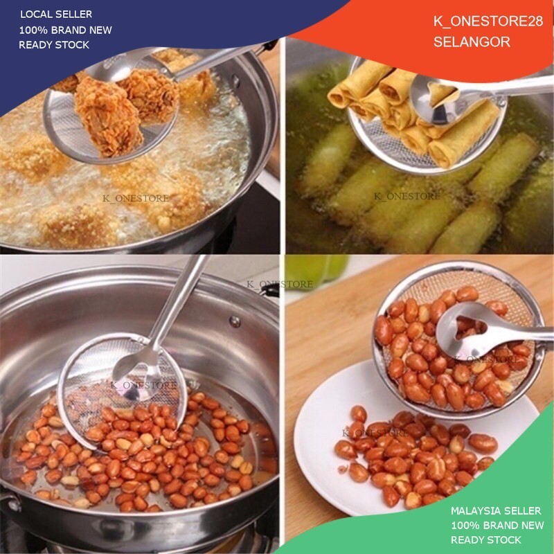 🔥Ready Stock🔥304 Stainless Steel 10CM Clamp Filter Spoon with Clip Food ...