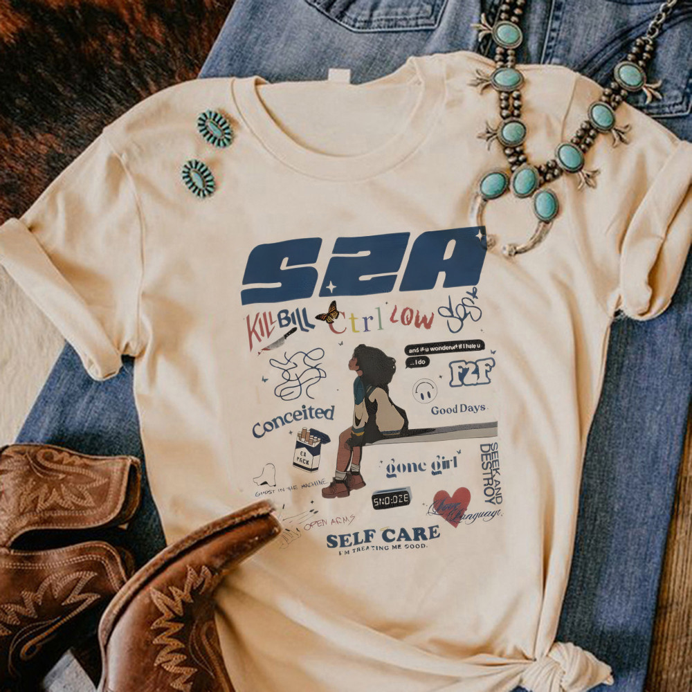 Sza t-shirts women graphic funny Y2K top female anime clothes | Shopee ...