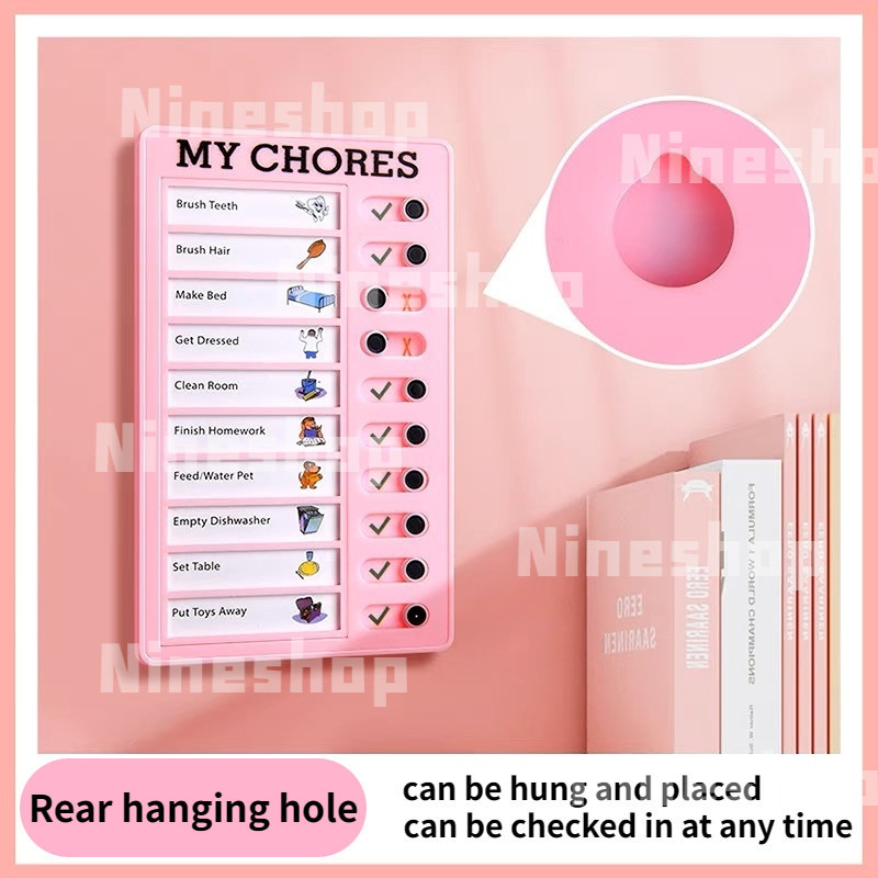 Reusable Daily Task Planning Board Detachable Chores Checklist Board Self-discipline Punch Card ...