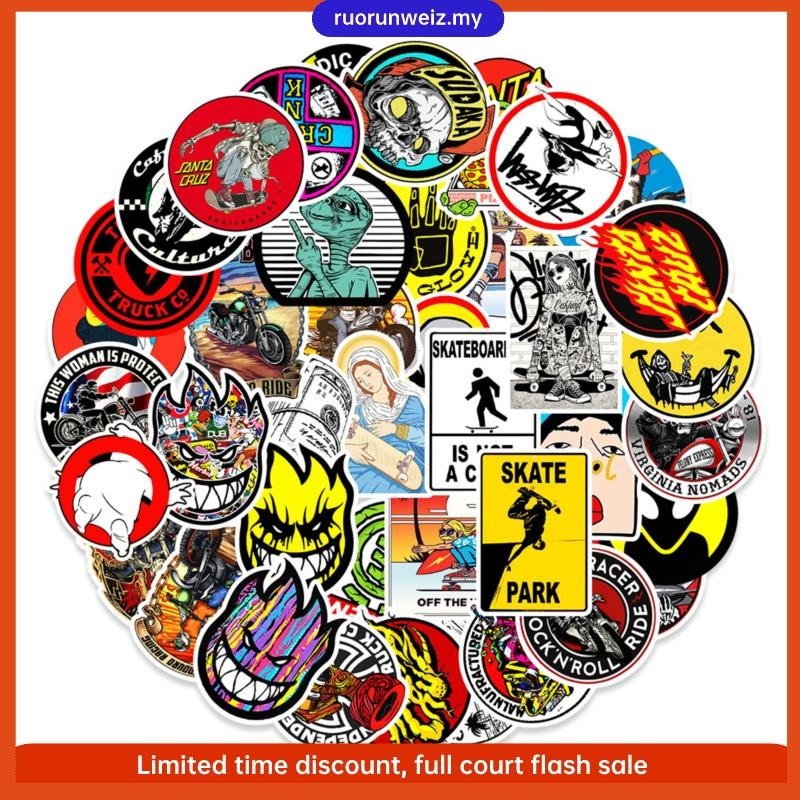100Pcs/Set Skateboard Brand Series B - Fashion Brand Logo Hip Hop ...