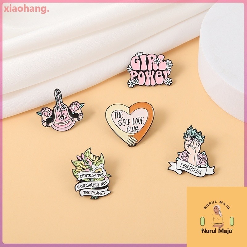 Xhsubjoinminipin 5 Styles Feminism Enamel Lapel Brooch Jewelry Girl