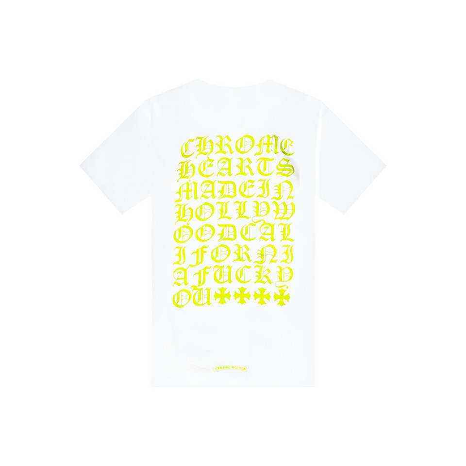 Chrome Hearts Yellow Script Made In Hollywood Tee White | Shopee Malaysia