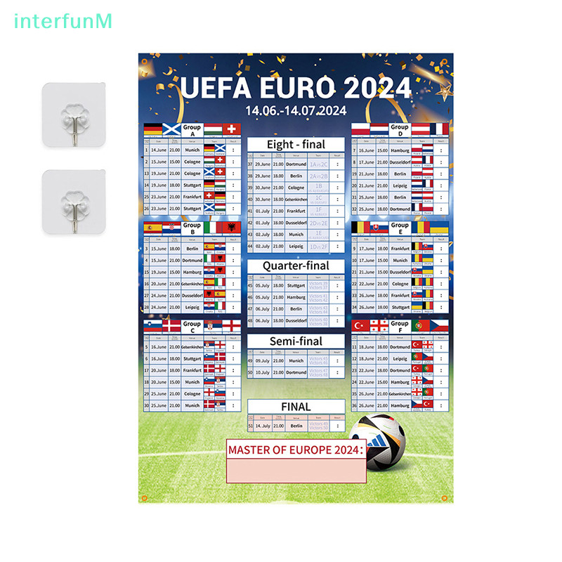 [InterfunM] 2024 Euro Soccer Wall Chart Schedule Poster Germany Euro ...